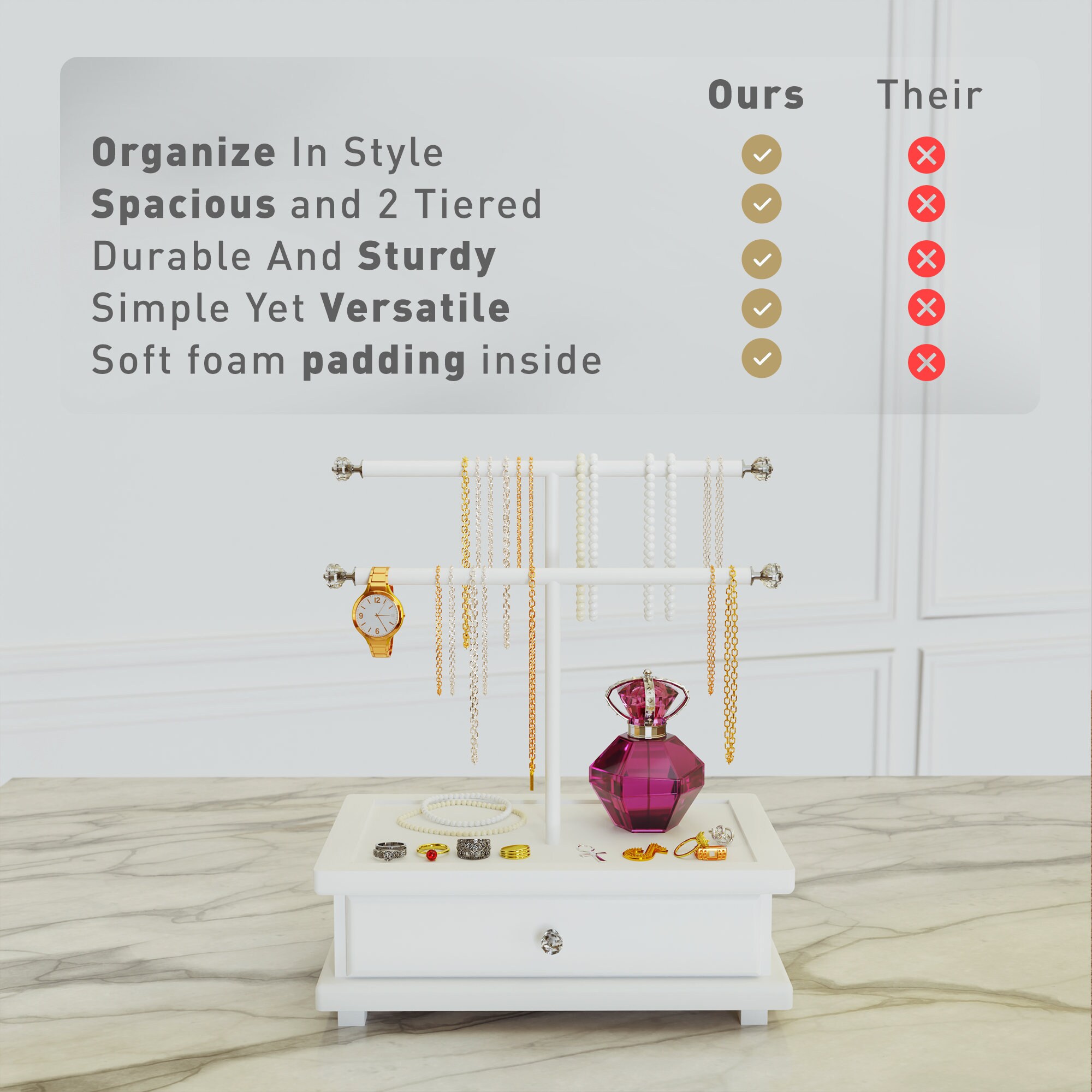 My Royal Display Jewelry Organizer Necklace Holder and Bracelet Stand ...
