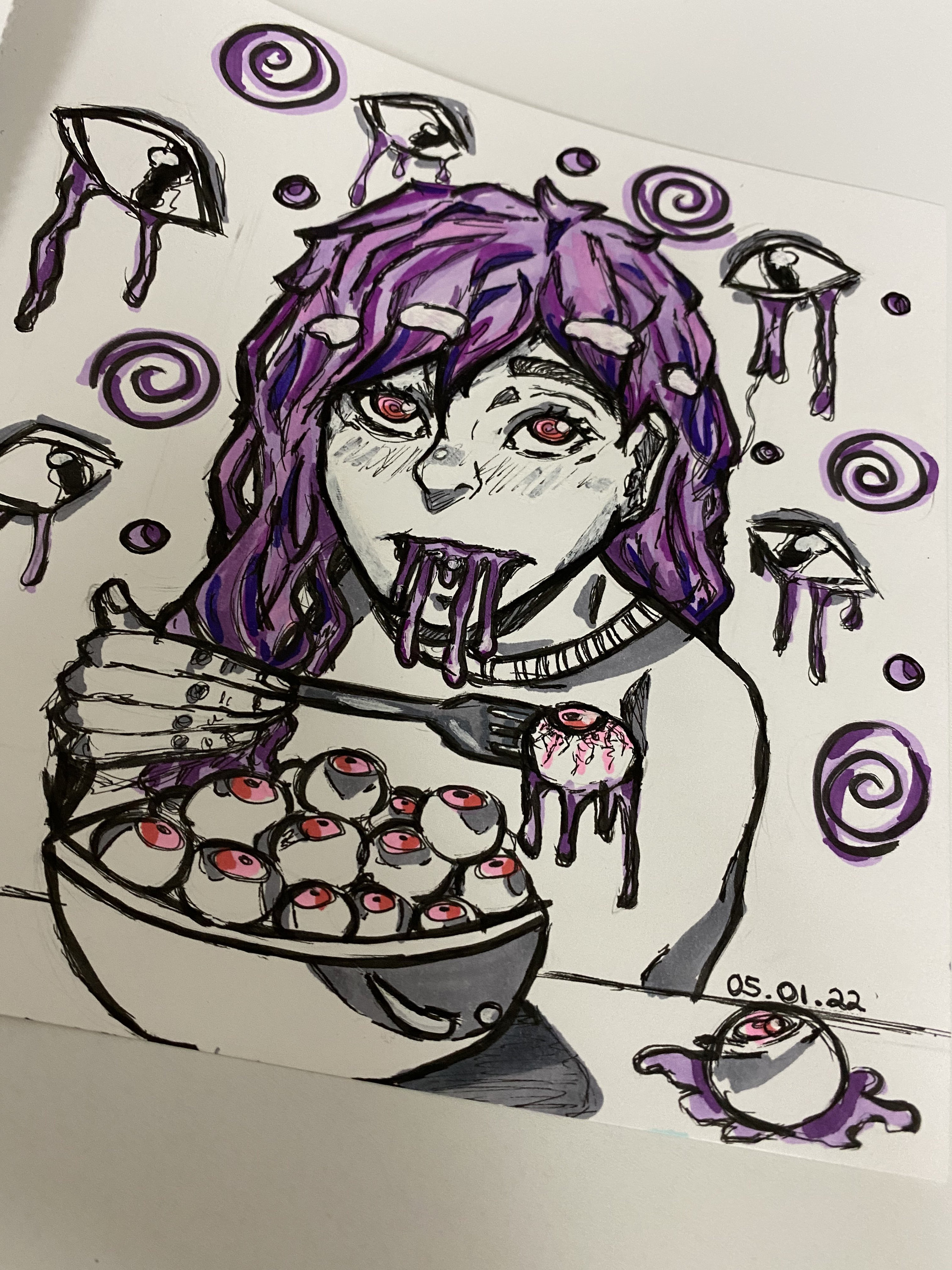 Gore/ Surrealism Drawing print Marker, Watercolor - Etsy