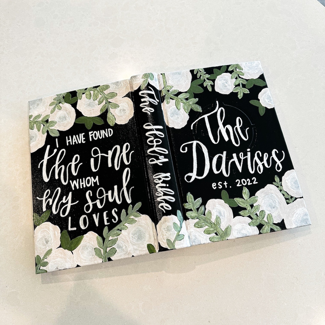 Custom Painted Wedding Couple Bible Newlyweds Bible Gift - Etsy