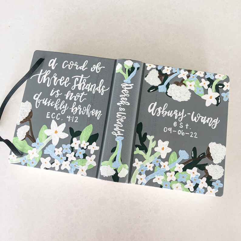 Custom Painted Wedding Couple Bible Newlyweds Bible Gift - Etsy