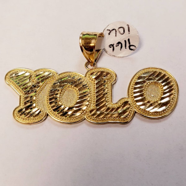 Gold Yolo Pendant - Etsy