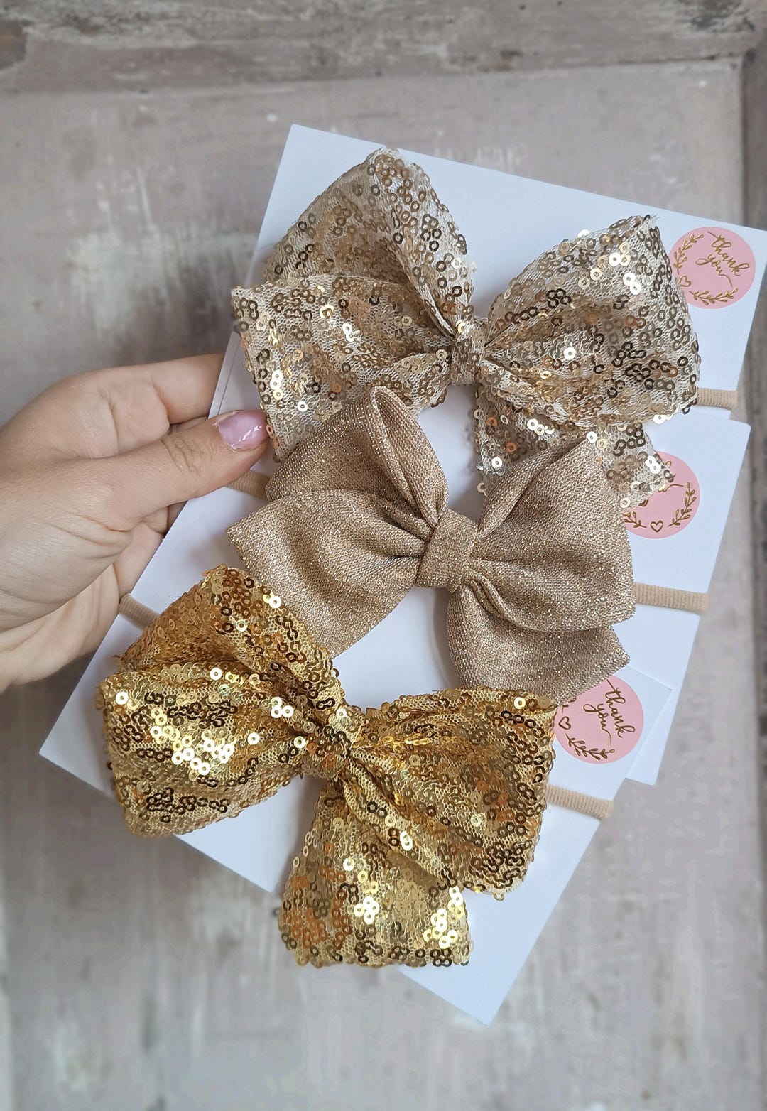 Beautifull Christmas Gold Sequin Hair Bow, Bow Headband , Hair Clip ...