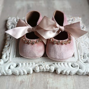 Elegant Rhinestone Baby Girl Velvet Shoes With Crystals, Newborn ...