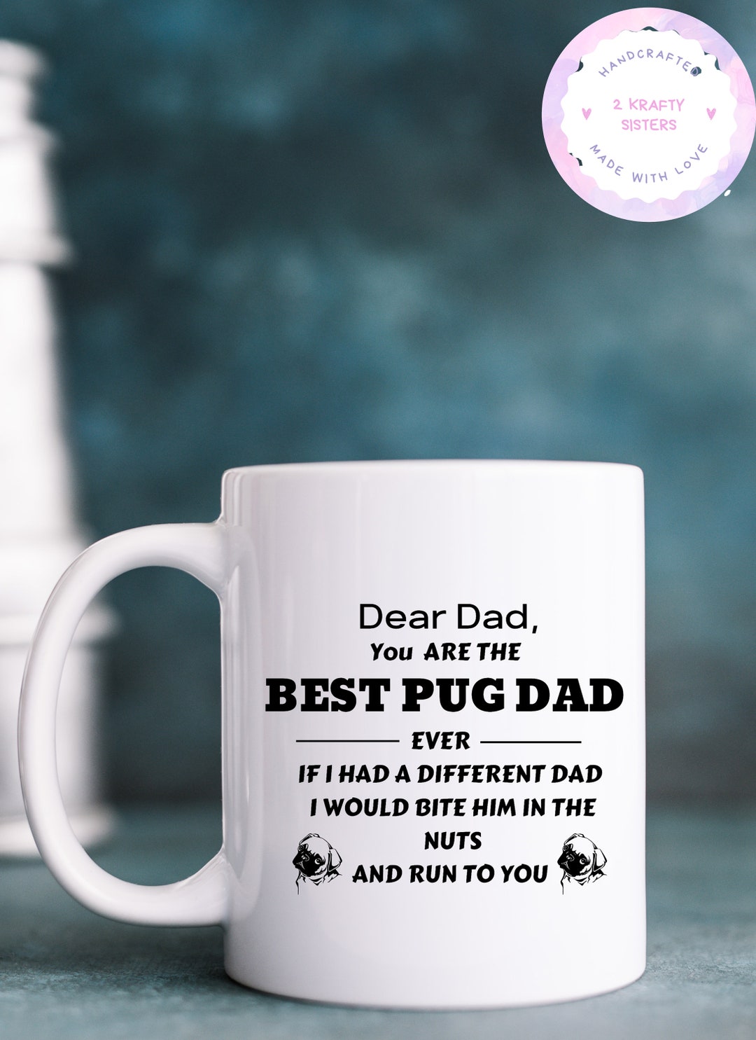 Pug Coff Mug , Funny Animal Lover Mug, Pug Dog Cup Pug Dog Owner Mug ...