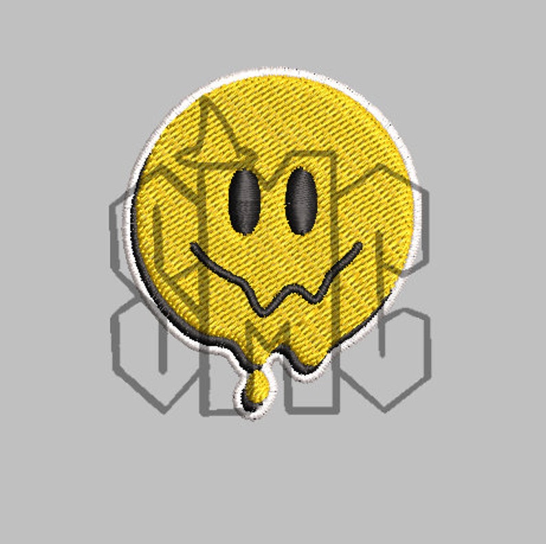 Four Stage Melting Smiley Faces Embroidery Trippy DST PES Download ...