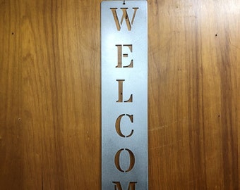 Vertical Metal Welcome Sign - Etsy