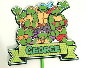 Ninja Turtle Cake Topper- Ninja Turtle Party- Ninja Turtle Birthday - Etsy
