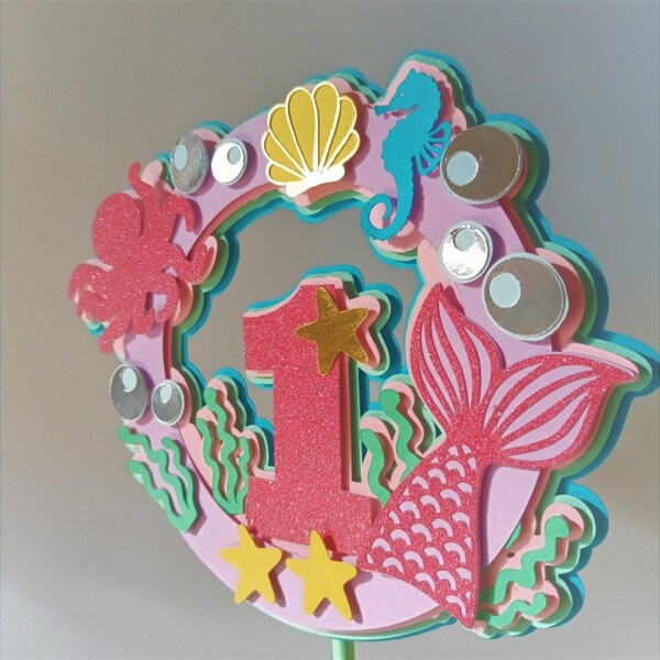 Mermaid Cake Topper - Etsy