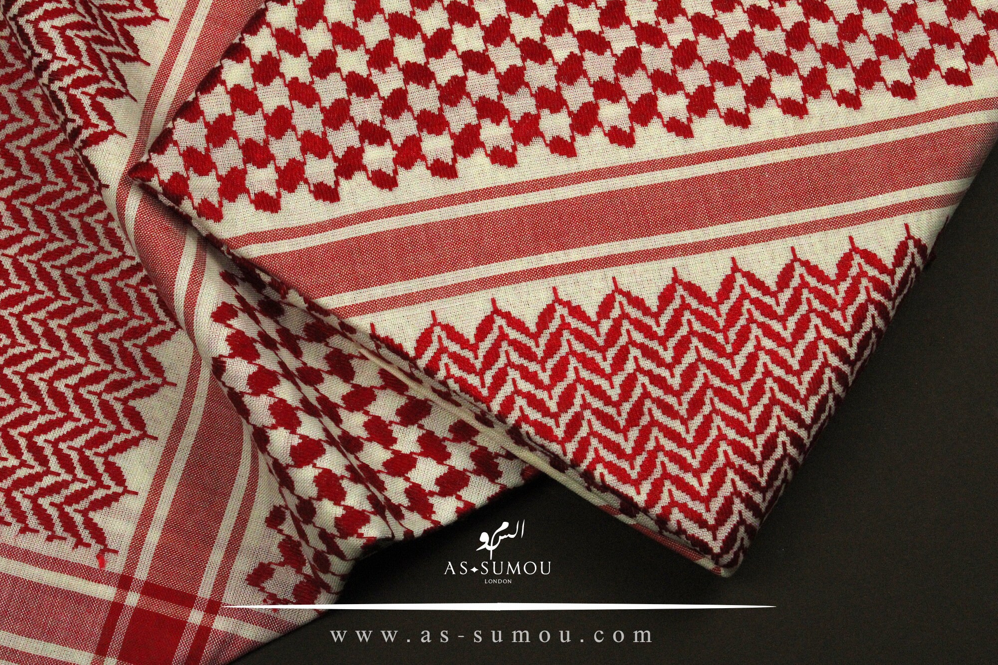 Very Rare Authentic Premium Red and Cream Saudi Shemagh Classic Scarf ...