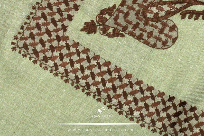 Authentic Yemeni Shemagh Embroidered Scarf Amazing Keffiyeh Imamah ...