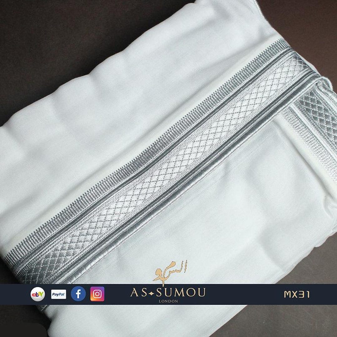 Rare Authentic White Bisht Premium Khaleeji Men Cloak Embroidery ...