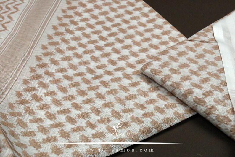 Rare Premium Rose Gold and White Saudi Shemagh Classic Scarf ...