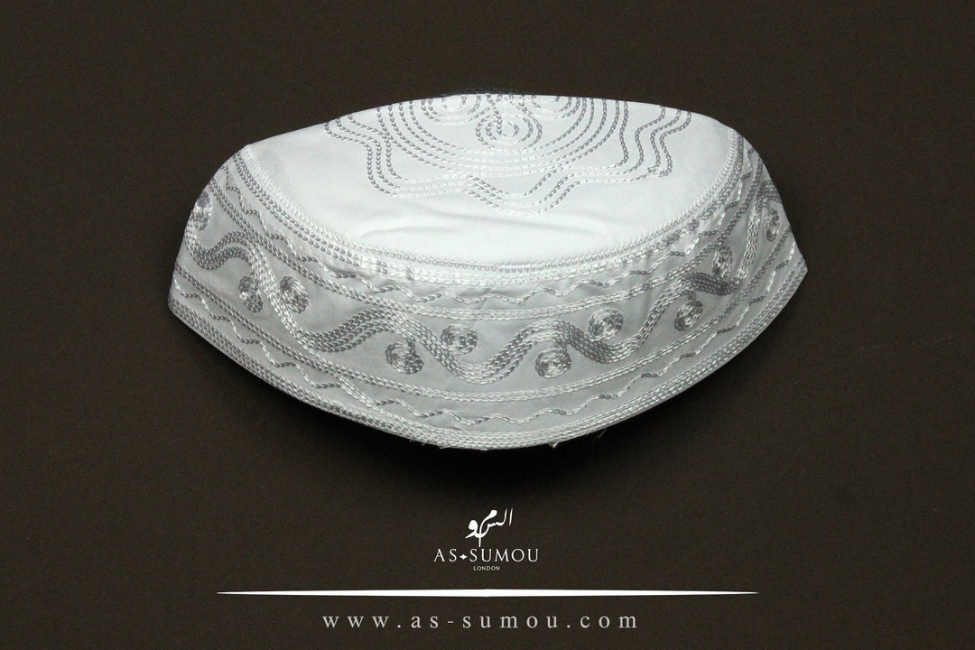 Premium Quality Soft White Qatari Style Kufi Khaleeji Arabian Hat ...