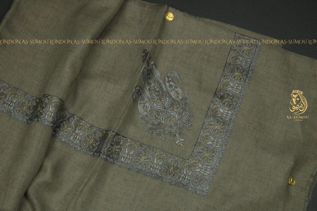 Brown Authentic Yemeni Shemagh Embroidered Scarf Amazing Keffiyeh Imama ...