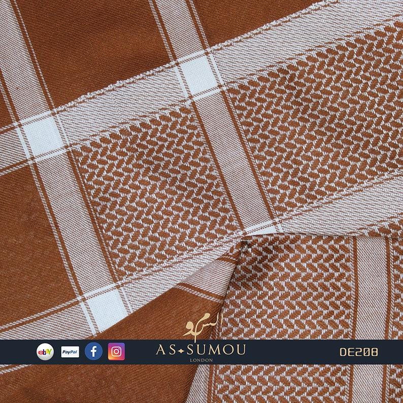 Rare Warm Brown Arabic Shemagh Classic Scarf Lightweight Easy to Wear ...