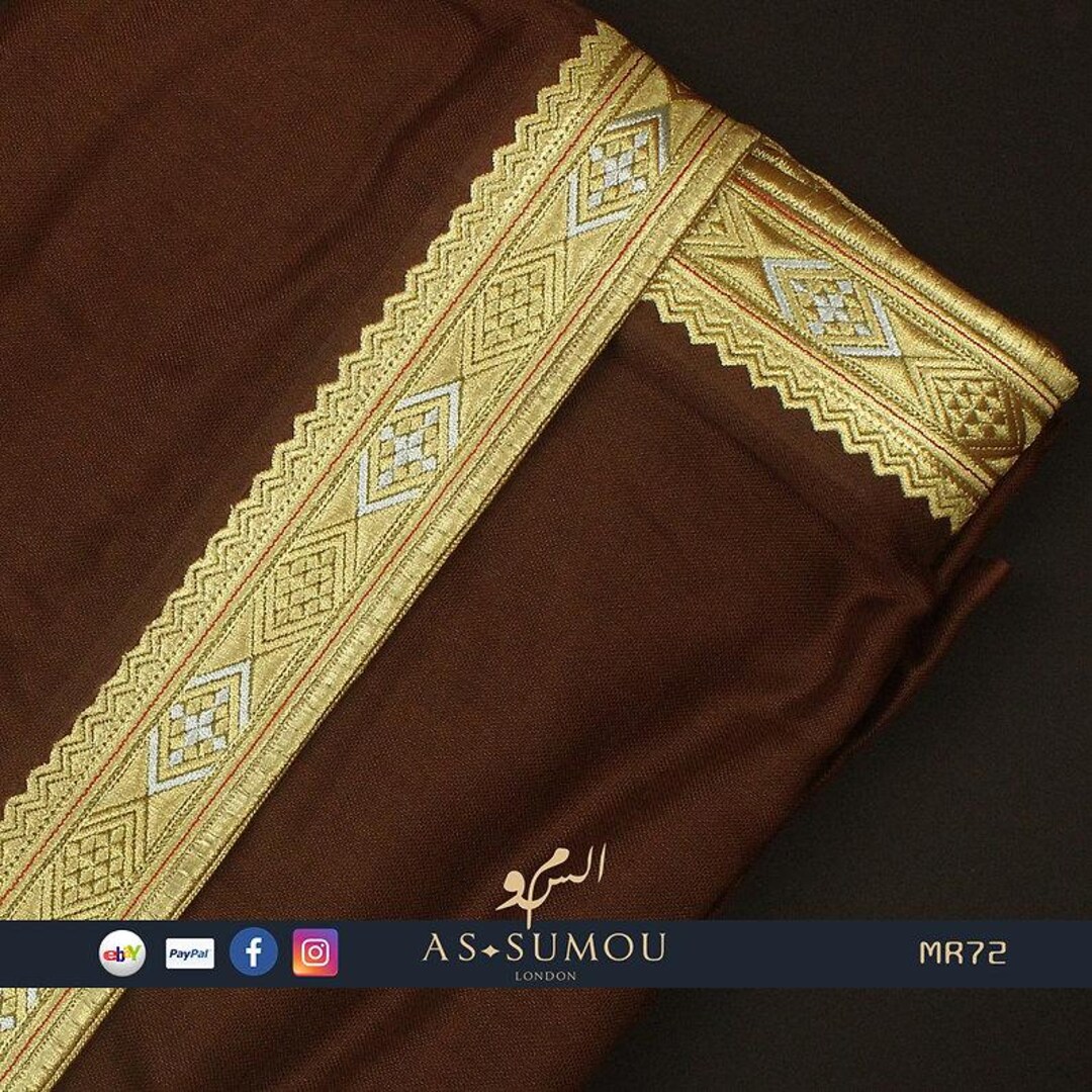 Rare Authentic Brown Dubai Bisht Premium Khaleeji Men Cloak Embroidery ...