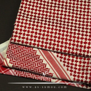 Very Rare Authentic Premium Red and Cream Saudi Shemagh Classic Scarf ...