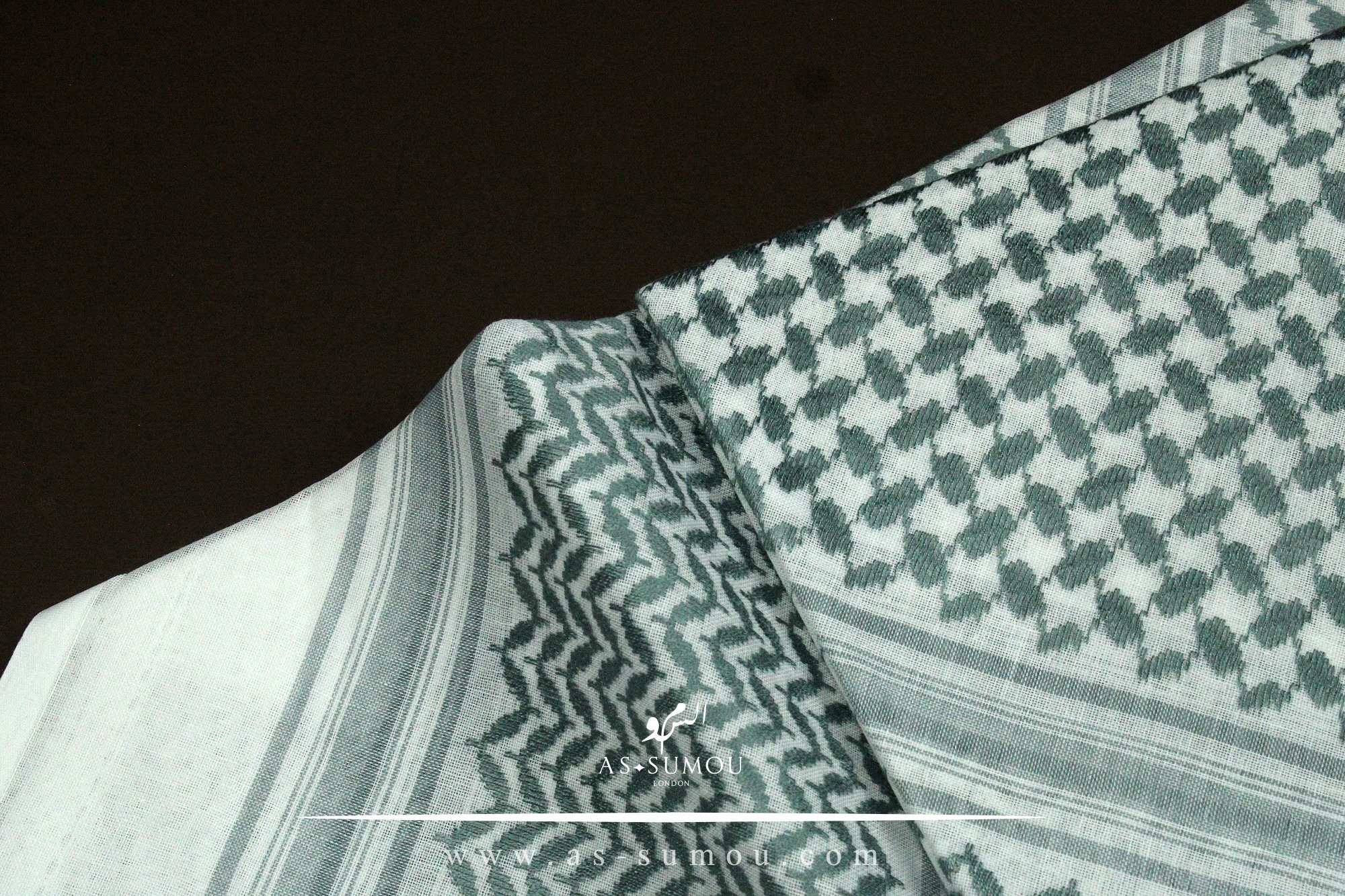 Rare Premium Mint Green and White Saudi Shemagh Classic Scarf ...