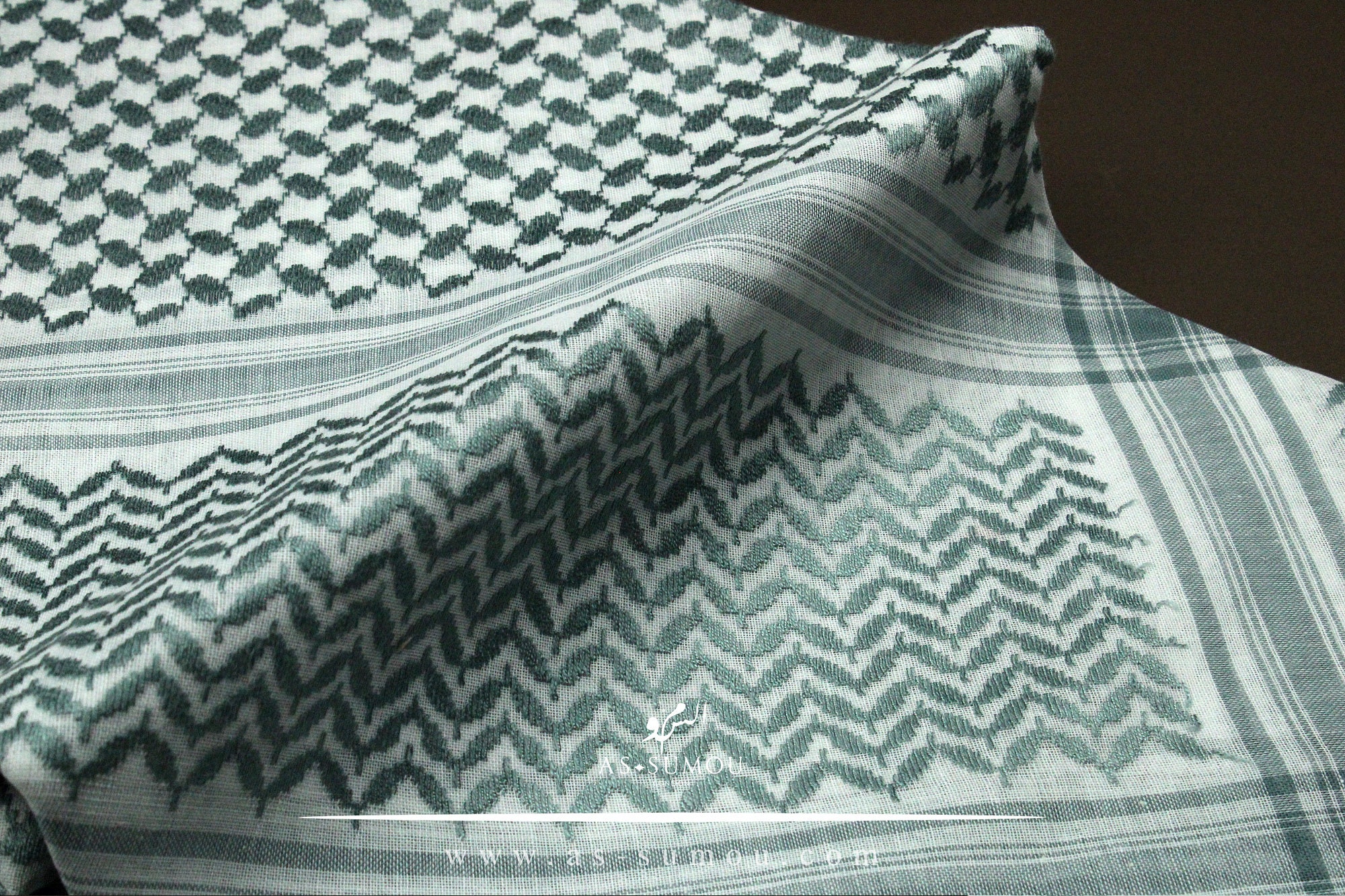 Rare Premium Mint Green and White Saudi Shemagh Classic Scarf ...