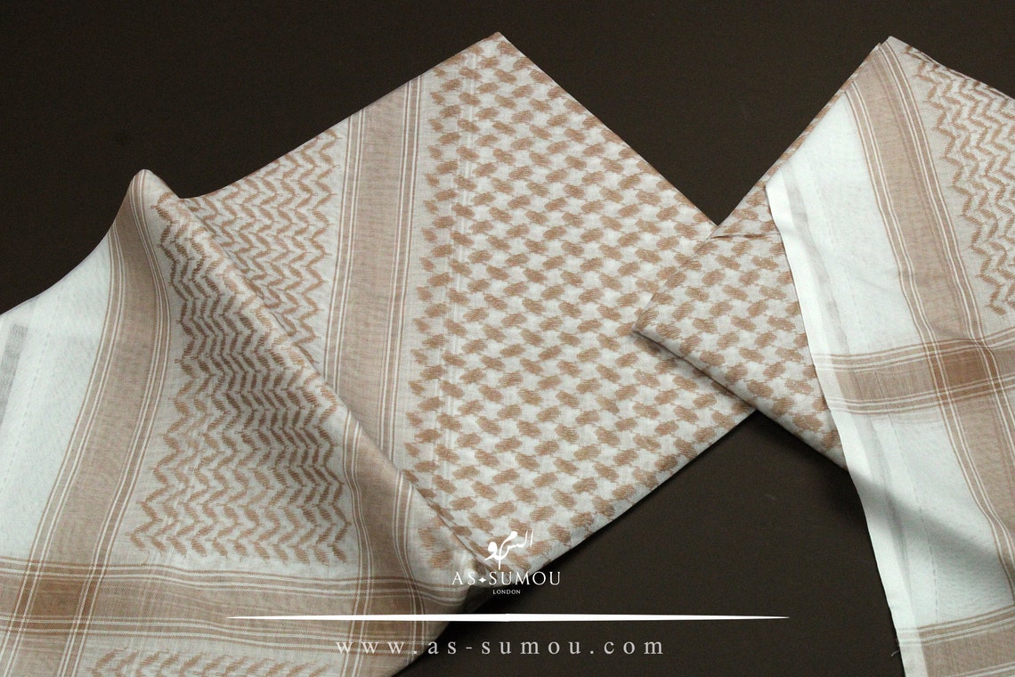 Rare Premium Rose Gold and White Saudi Shemagh Classic Scarf ...