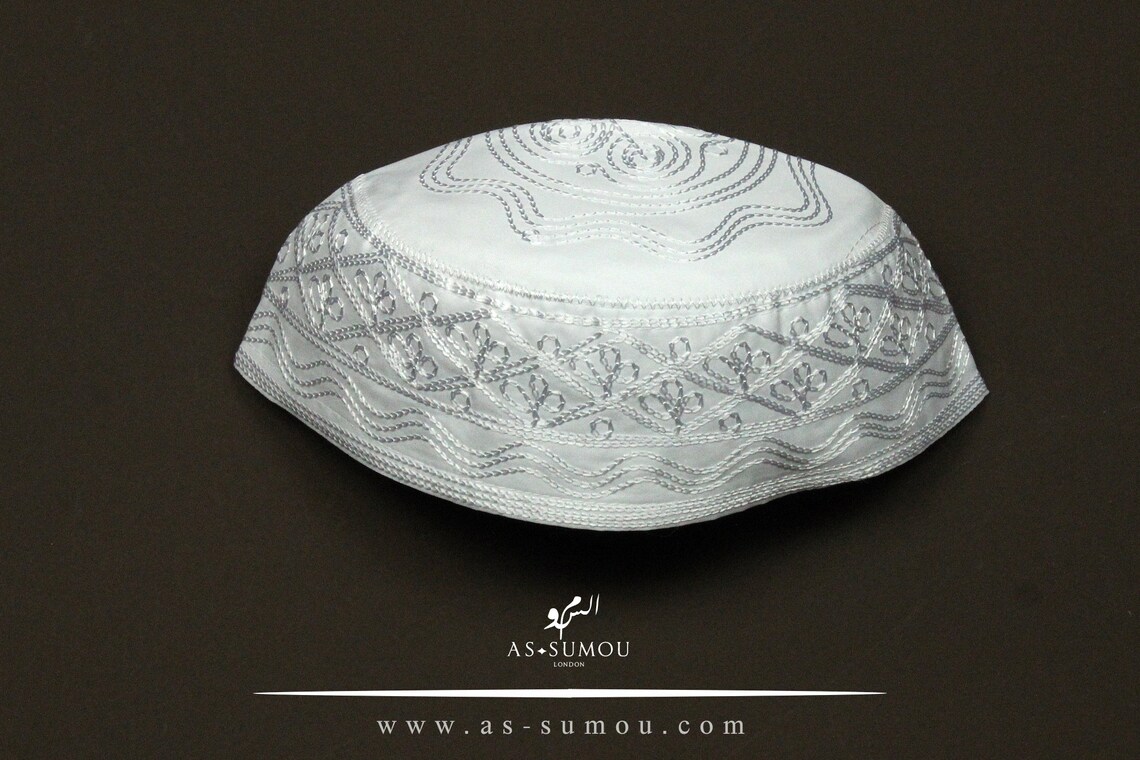 Premium Quality Soft White Qatari Style Kufi Khaleeji Arabian Hat ...