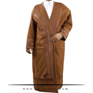 Brown Mens Farwa Bisht Arabian Coat Fur Lined Warm Winter Coat Arabic ...