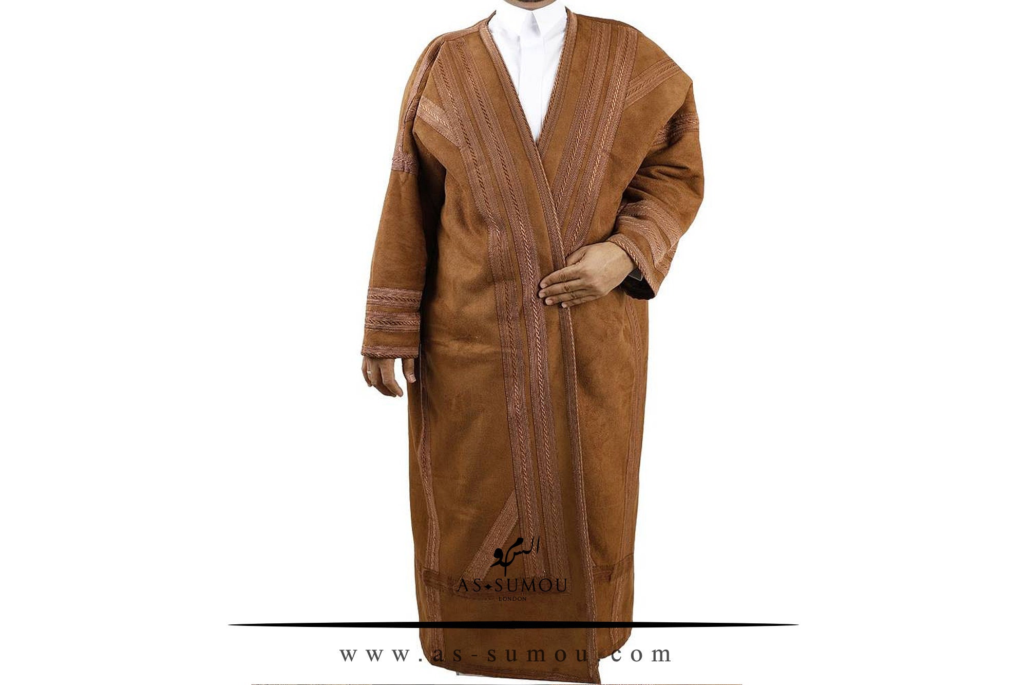 Brown Mens Farwa Bisht Arabian Coat Fur Lined Warm Winter Coat Arabic ...