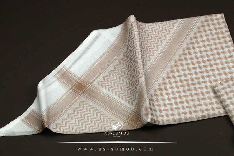 Rare Premium Rose Gold and White Saudi Shemagh Classic Scarf ...