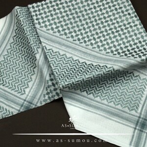 Rare Premium Mint Green and White Saudi Shemagh Classic Scarf ...