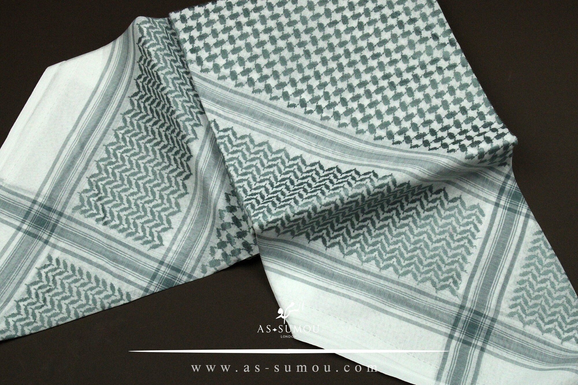 Rare Premium Mint Green and White Saudi Shemagh Classic Scarf ...