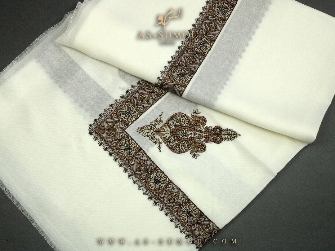 White Authentic Yemeni Shemagh Scarf Amazing Keffiyeh Imamah Ghutra ...