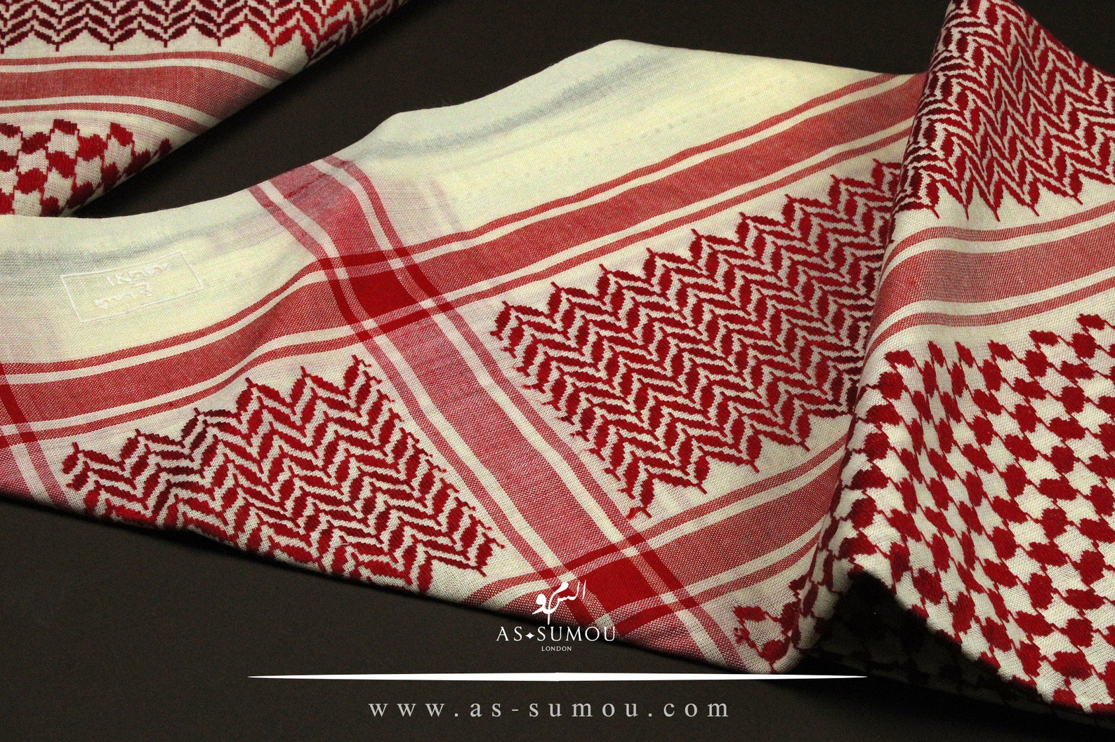 Very Rare Authentic Premium Red and Cream Saudi Shemagh Classic Scarf ...