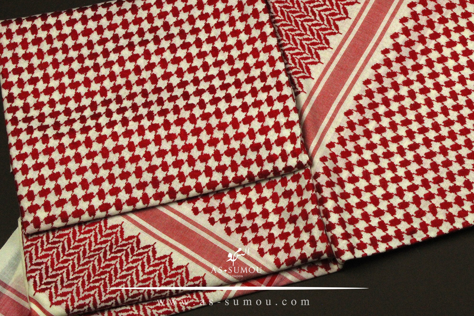 Very Rare Authentic Premium Red and Cream Saudi Shemagh Classic Scarf ...