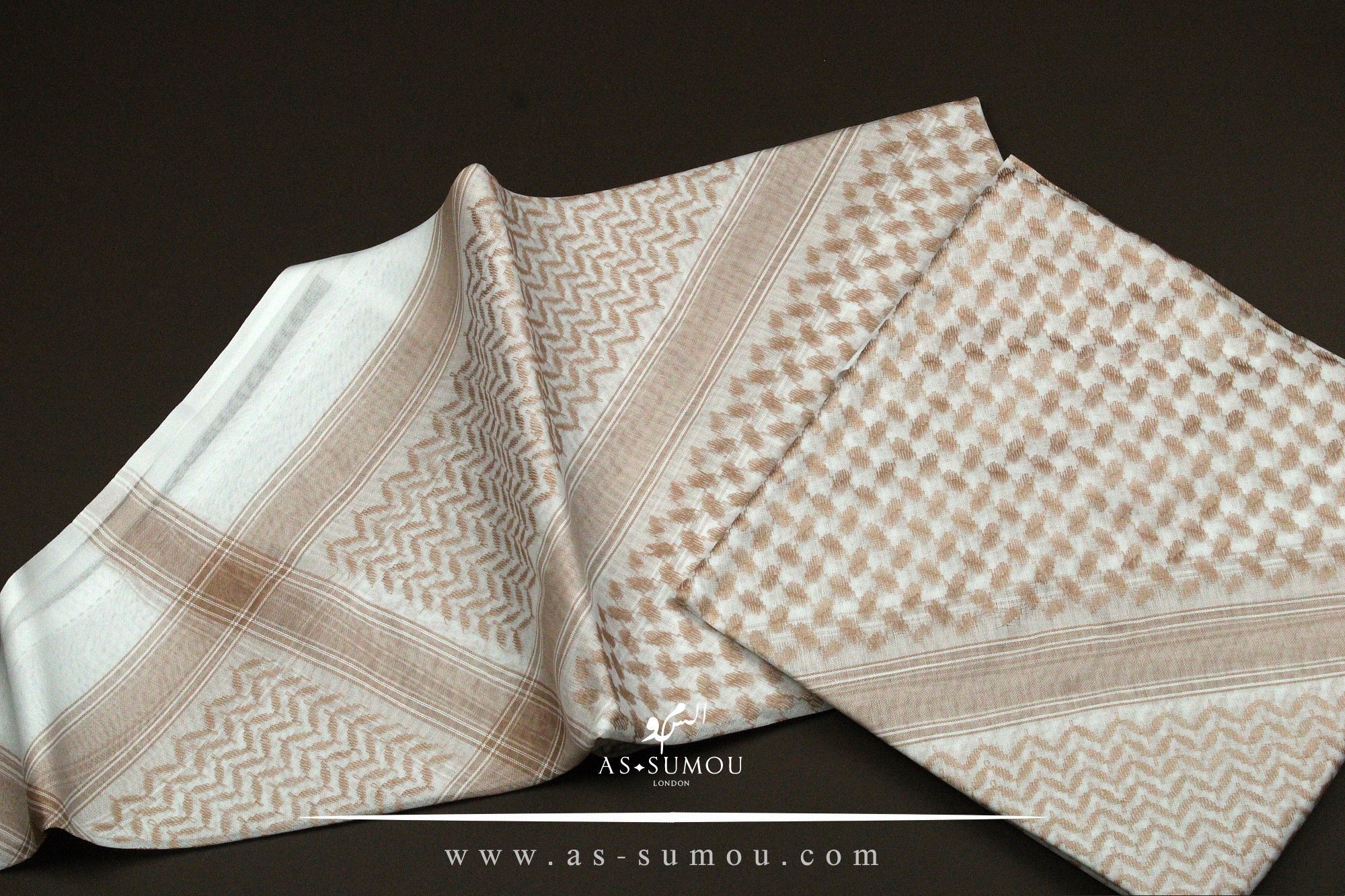 Rare Premium Rose Gold and White Saudi Shemagh Classic Scarf ...