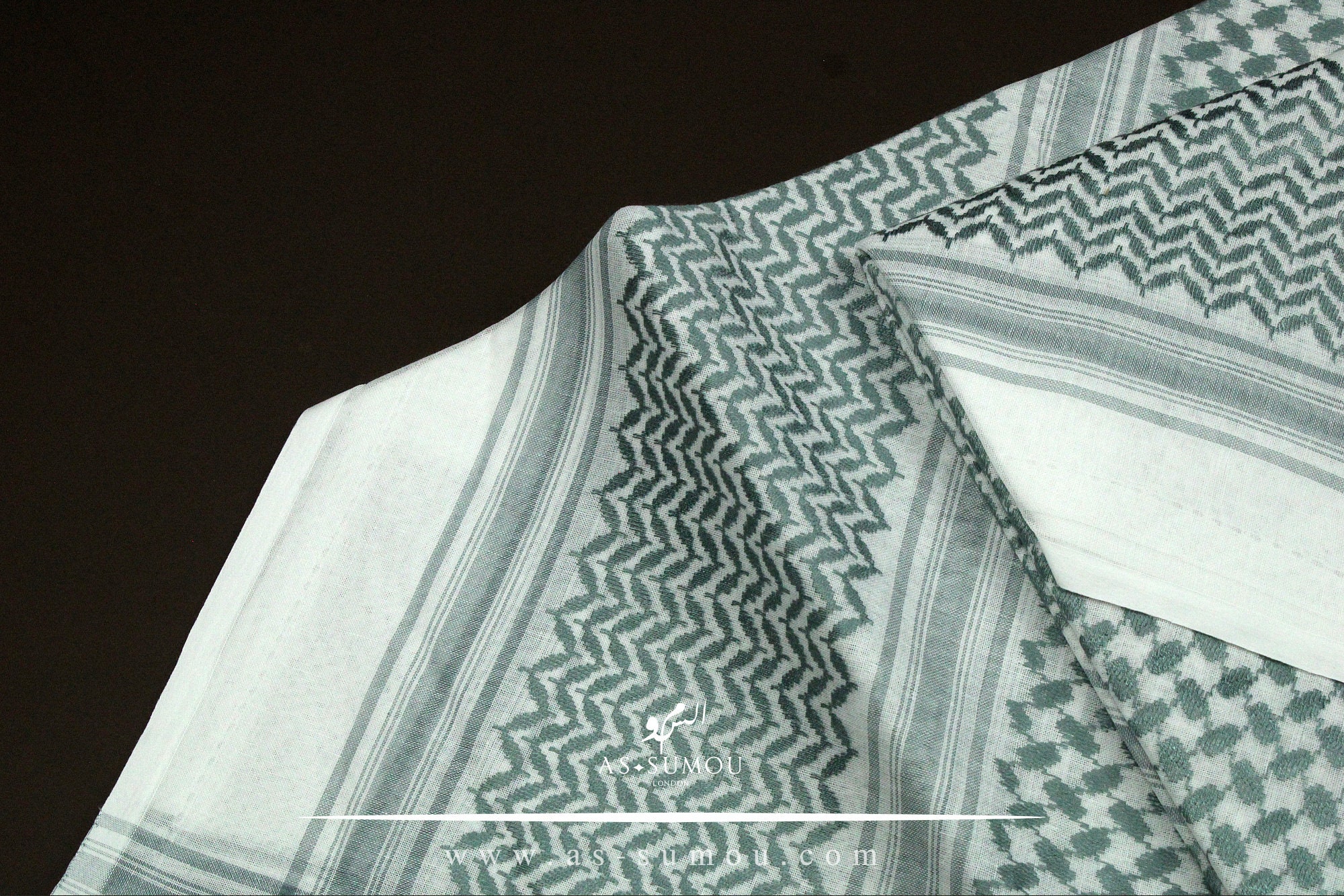 Rare Premium Mint Green and White Saudi Shemagh Classic Scarf ...