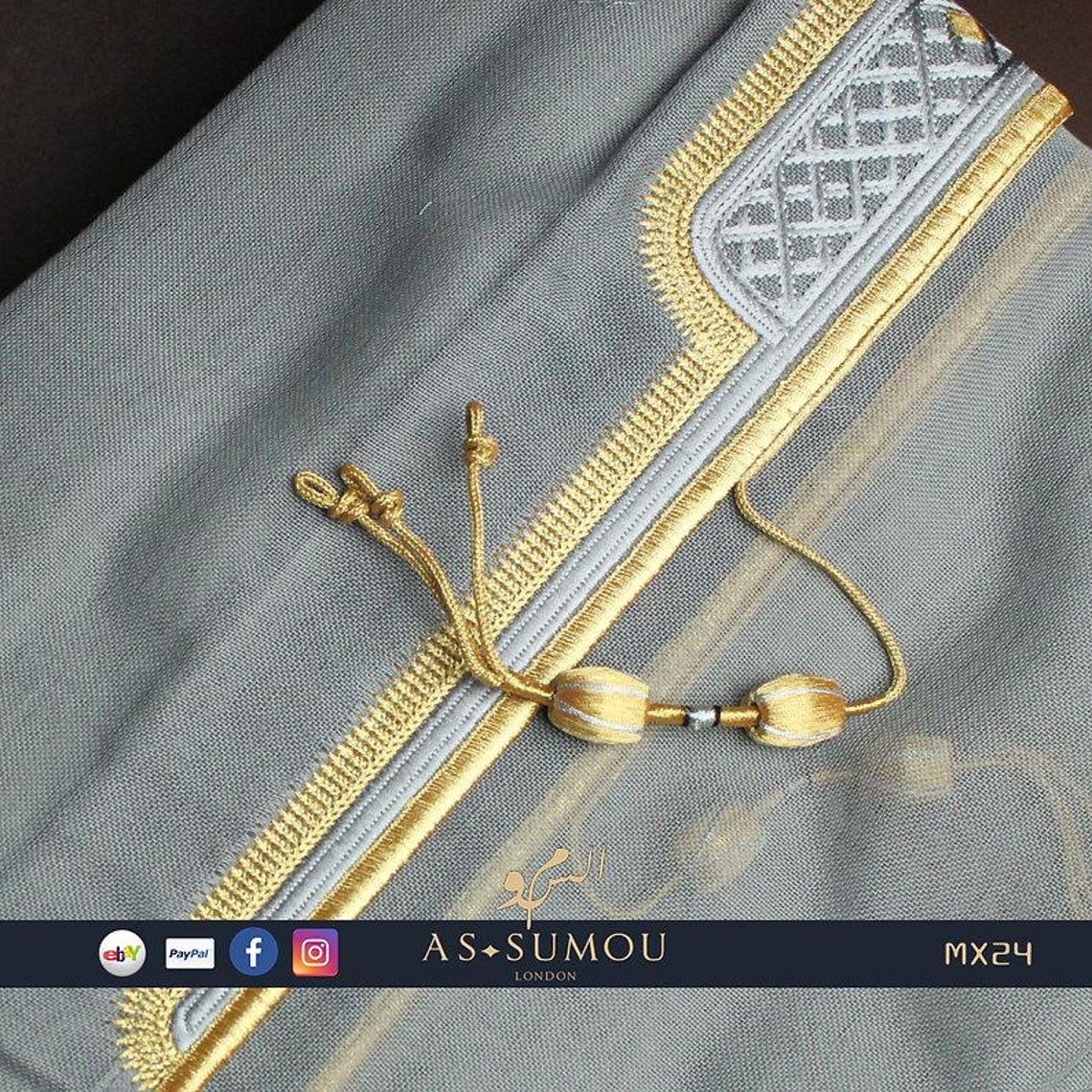 Rare Authentic Grey Bisht Premium Khaleeji Men Cloak Embroidery Perfect ...