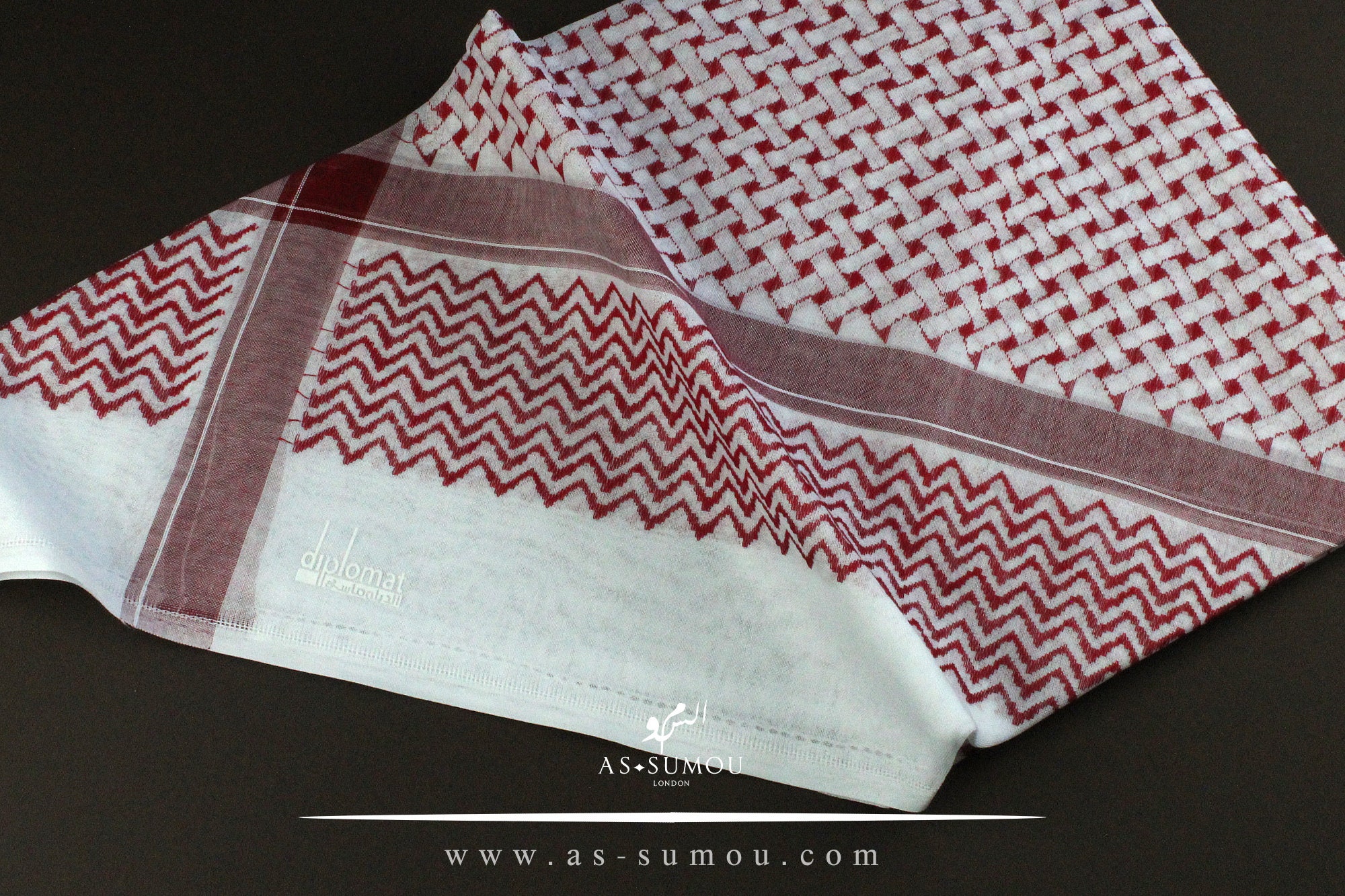 Authentic Red and White Saudi Shemagh Classic Scarf 100% Cotton Soft ...