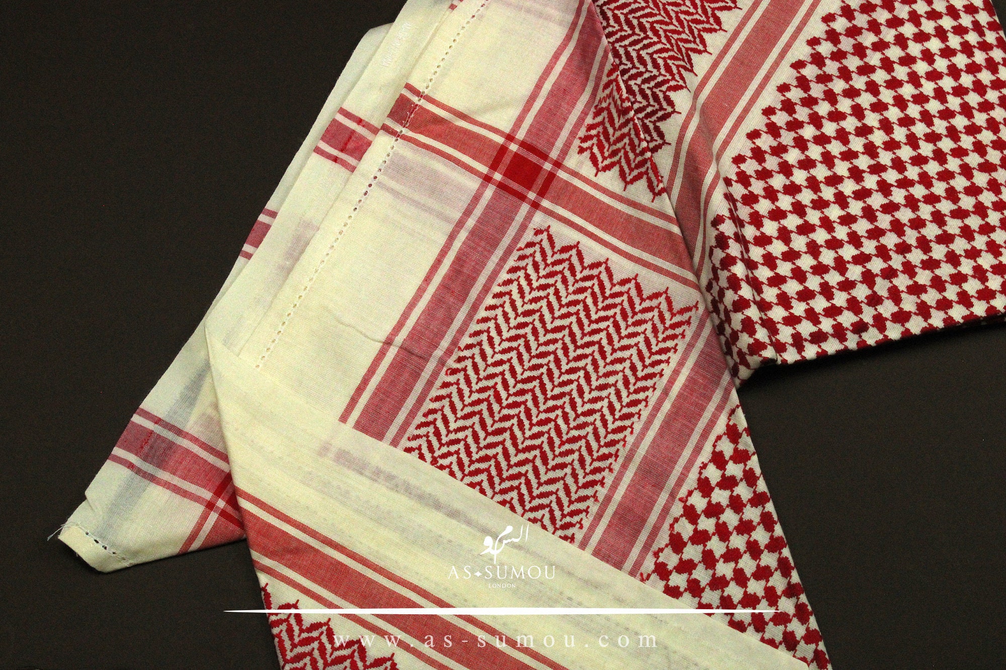 Very Rare Authentic Premium Red and Cream Saudi Shemagh Classic Scarf ...
