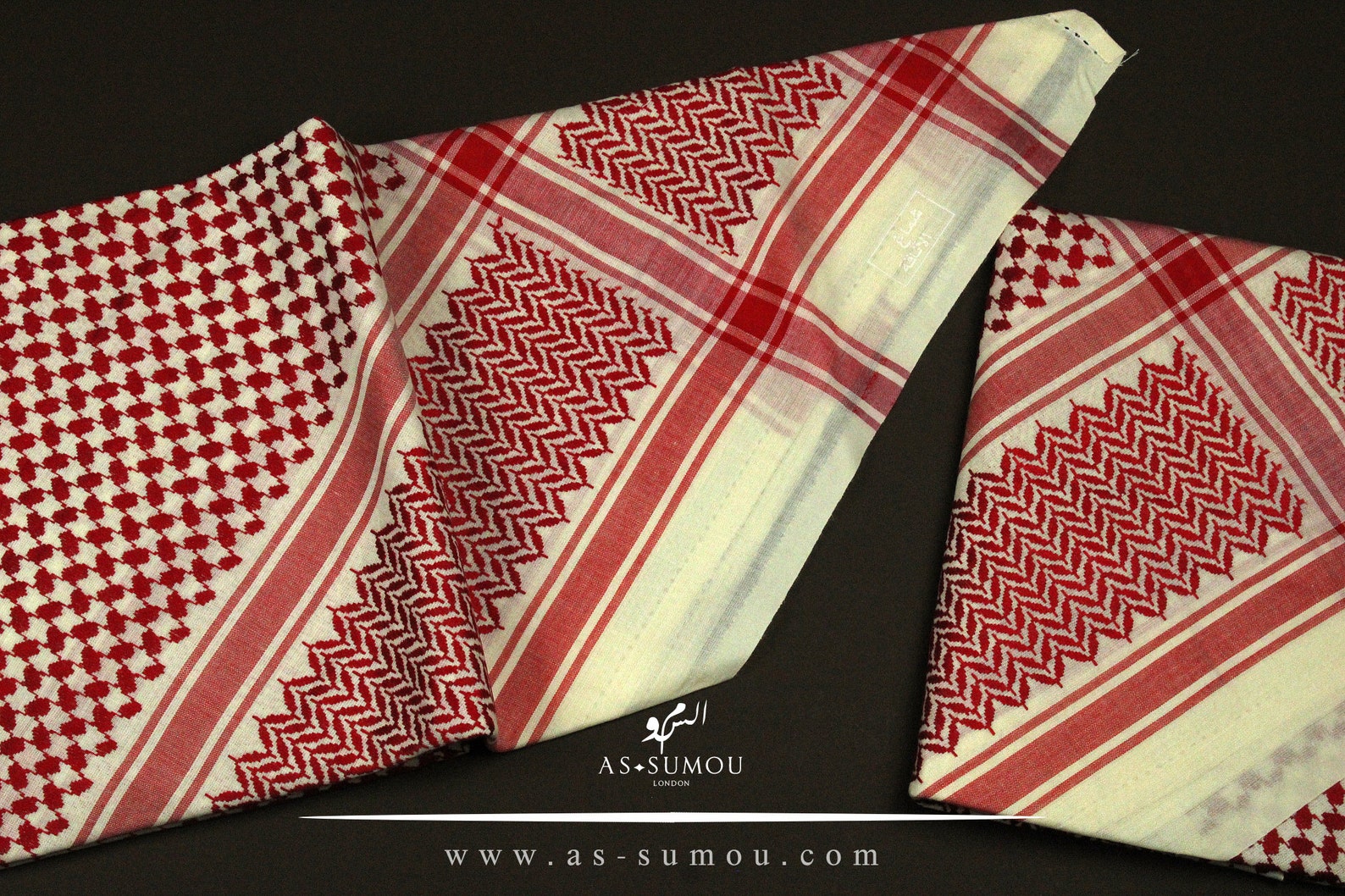 Very Rare Authentic Premium Red and Cream Saudi Shemagh Classic Scarf ...