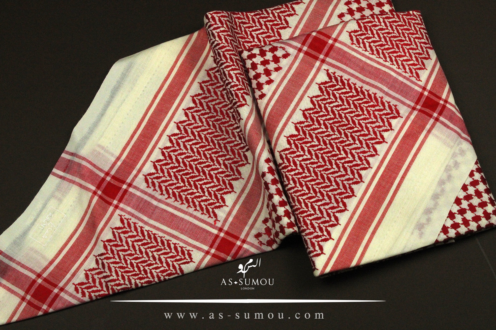 Very Rare Authentic Premium Red and Cream Saudi Shemagh Classic Scarf ...