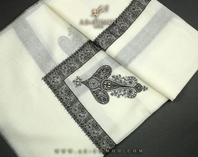 White Authentic Yemeni Shemagh Scarf Amazing Keffiyeh Imamah Ghutra ...