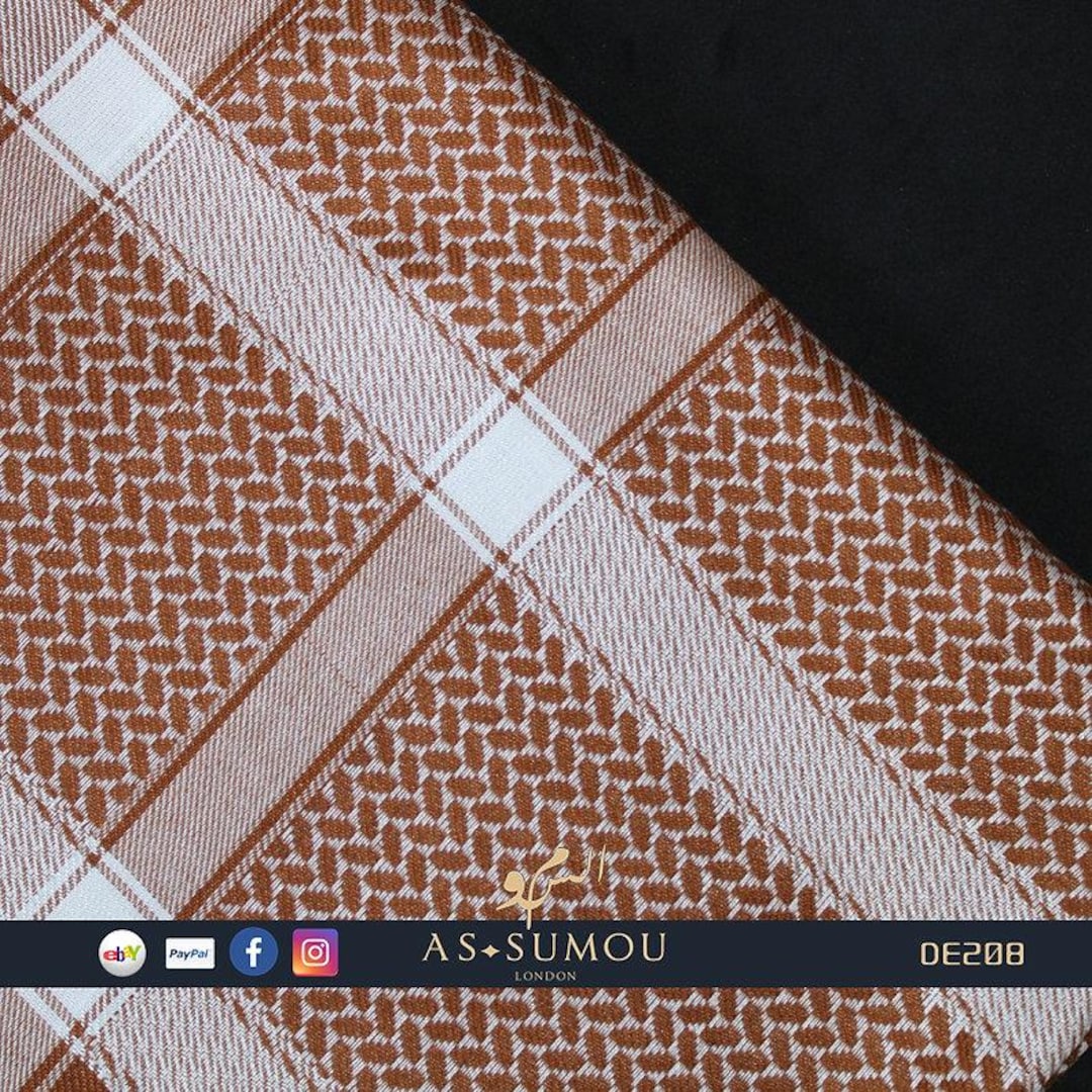 Rare Warm Brown Arabic Shemagh Classic Scarf Lightweight Easy to Wear ...
