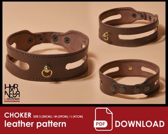 Patterns for Leather Choker Necklace PDF Leather Pattern - Etsy