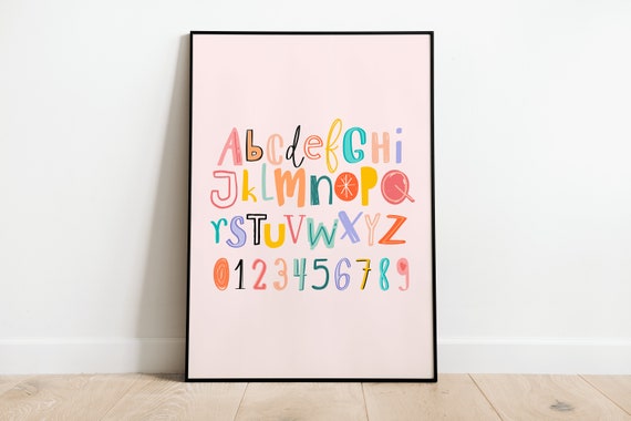 Kids Room Wall Decor Alphabet Printable Nursery Wall Art | Etsy