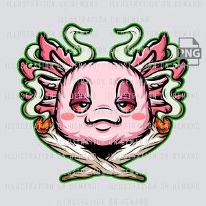 Stoned Axolotl Face Axolotl Weed Smoking Animal 420 PNG - Etsy