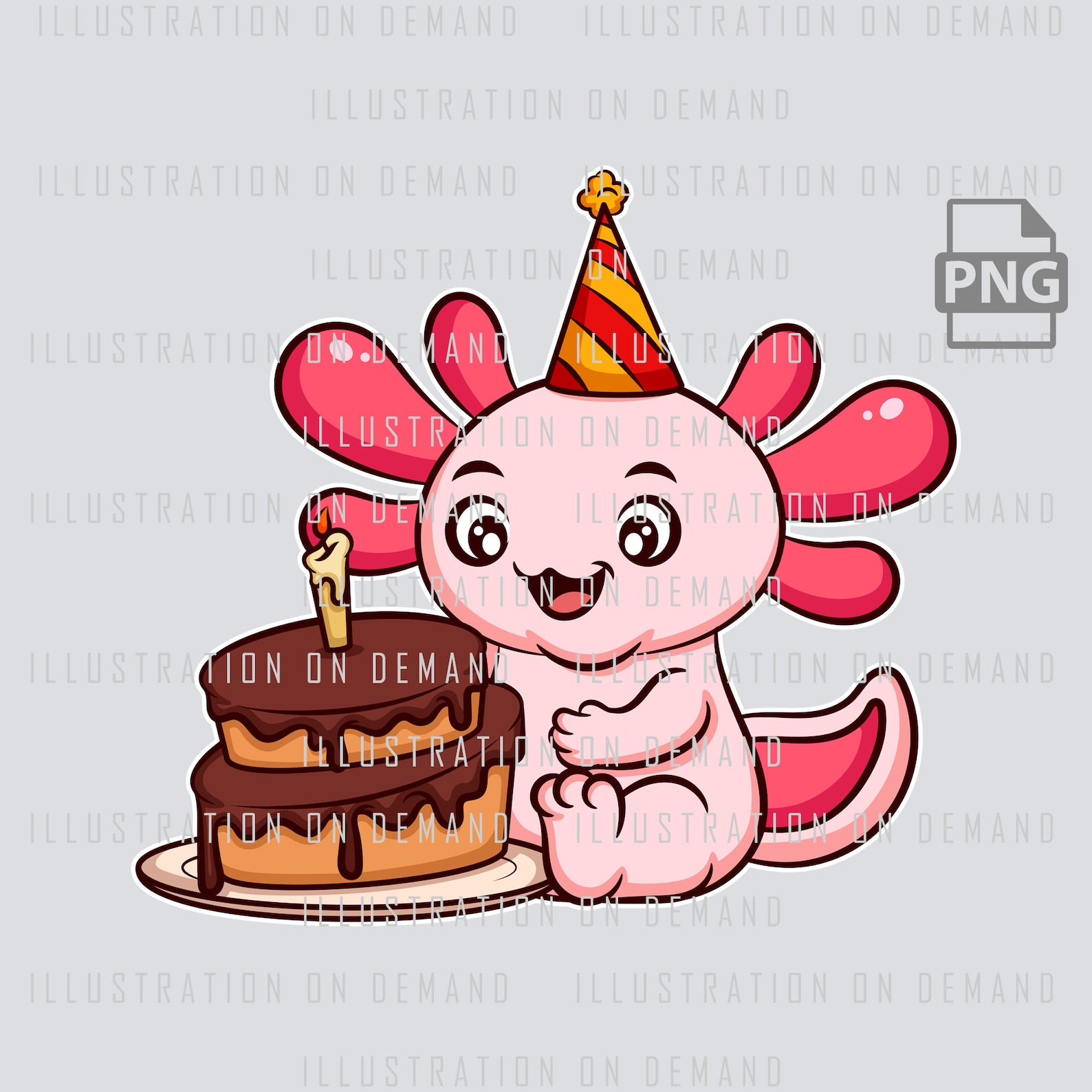 Axolotl Birthday PNG Happy Birthday Anime Axolotl Design - Etsy