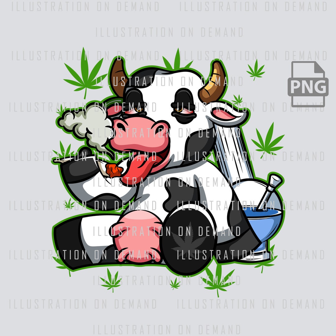 Stoned Weed Smoking Animal, 420 Cow PNG, Cannabis PNG, Farmer Digital Download, T-shirt Design ...