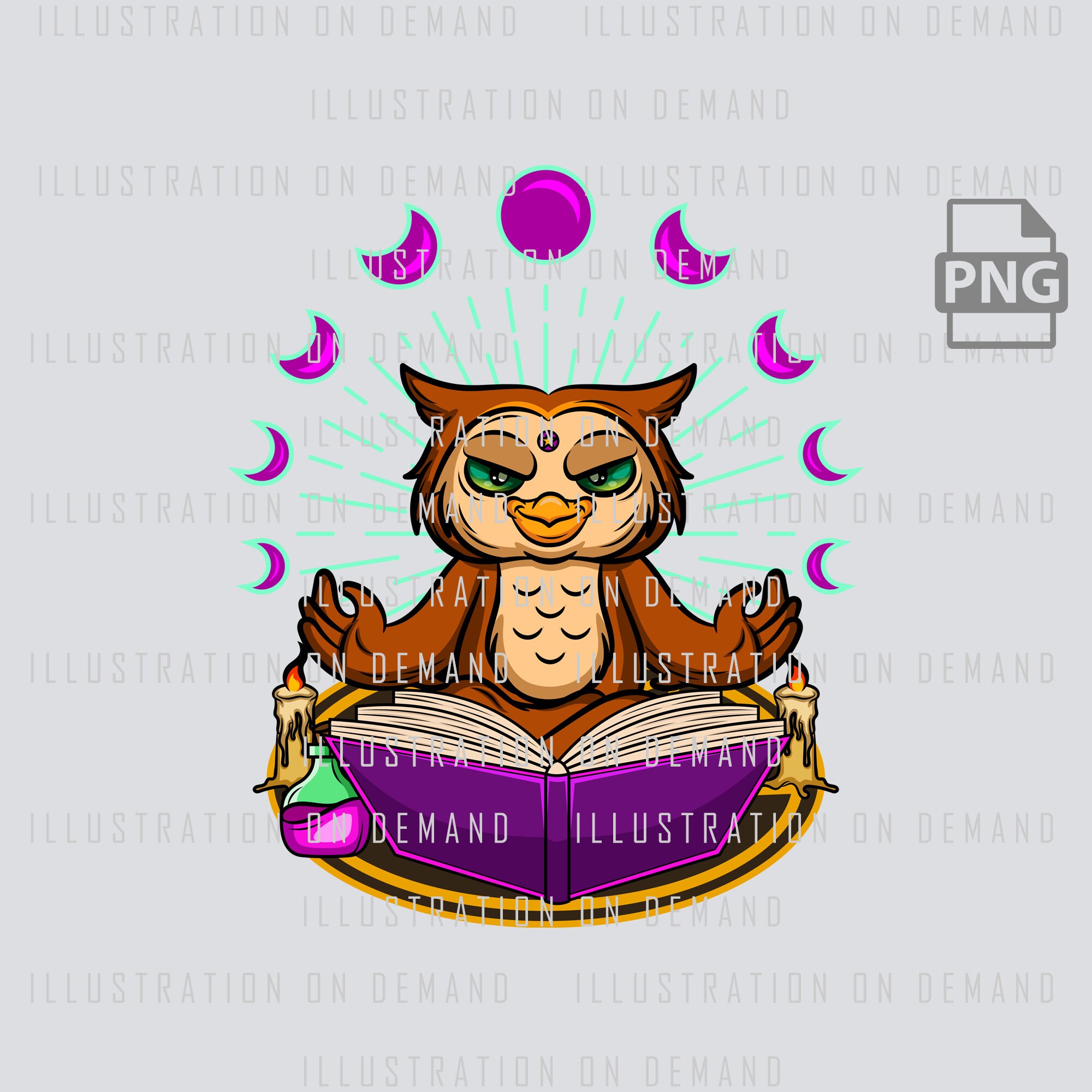 Summoning Owl Animal Owl Conjuring PNG Witch Ritual Design - Etsy