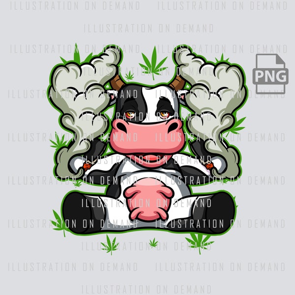 Cow Smoking Weed - Etsy