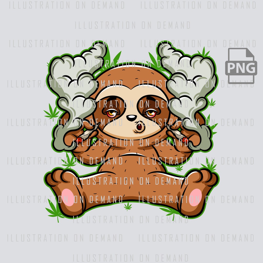 Stoned Sloth Weed Smoking Animal 420 Sloth PNG Cannabis PNG - Etsy